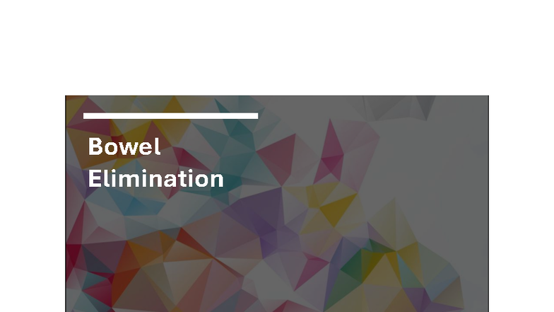 Bowel Elimination: Nursing Fundamentals (11th Ed.) Study Notes - Studocu