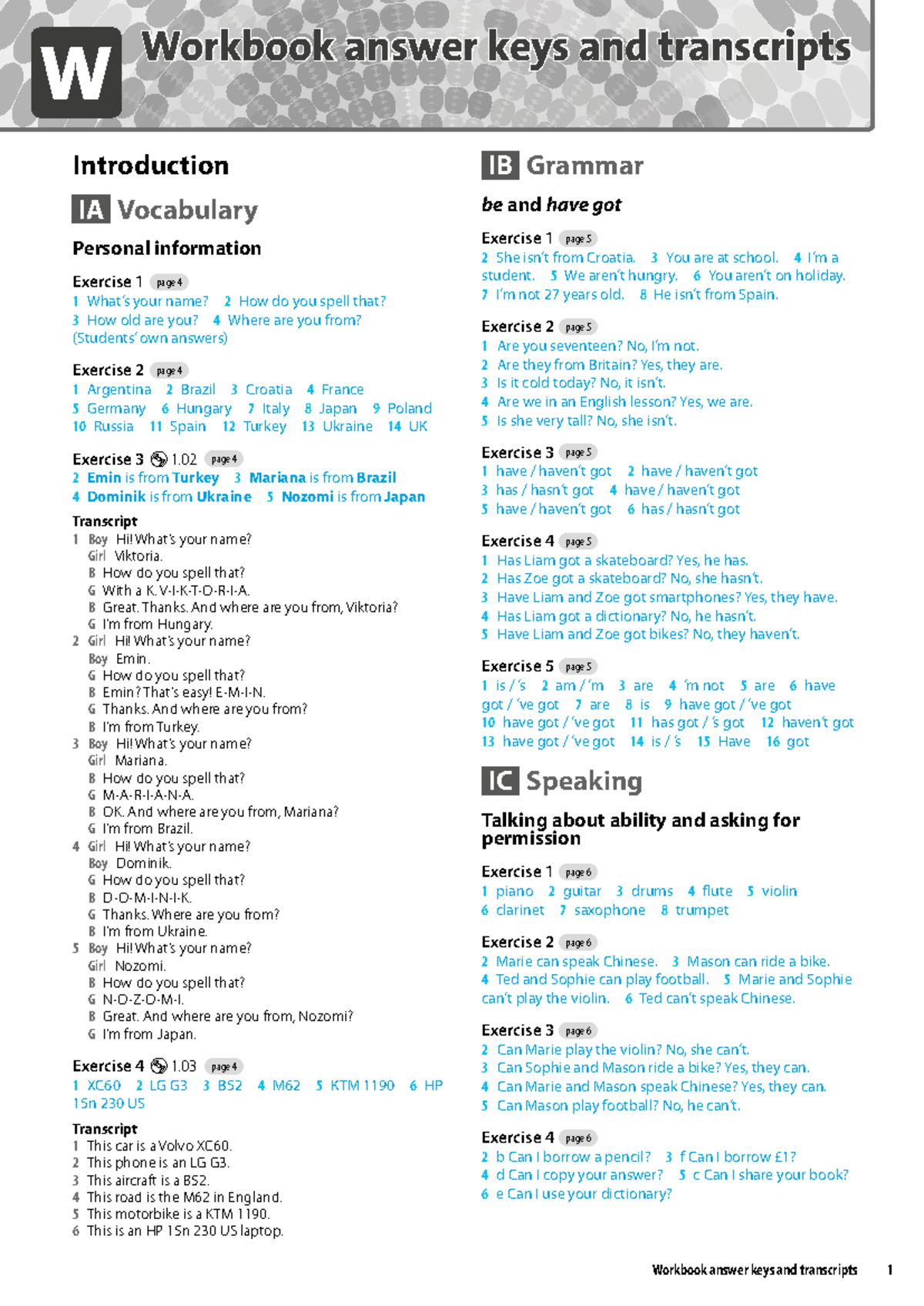 Solutions Elementary Workbook Answer Keys 3rd Edition - Studocu