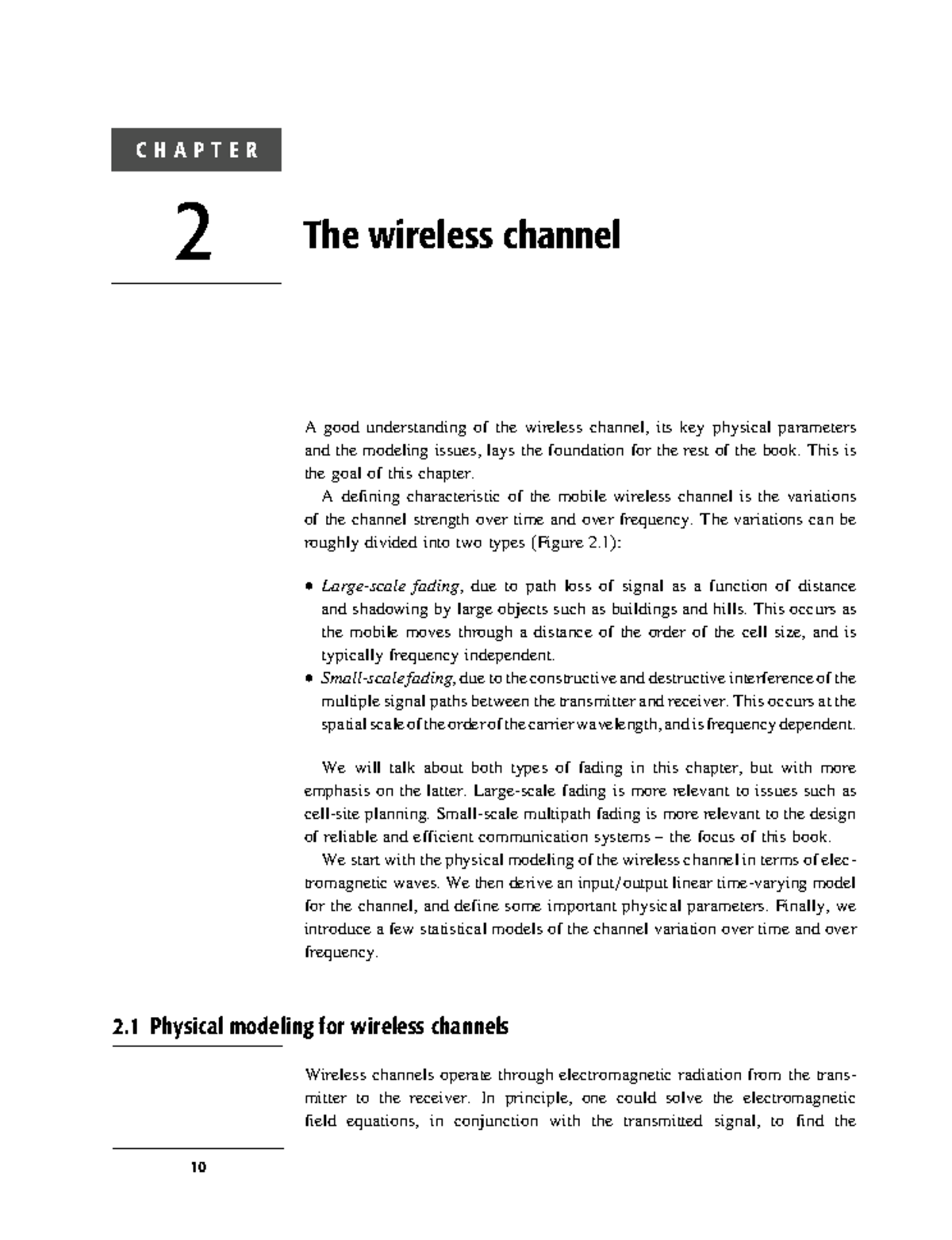 Fundamentals of Wireless Communication: Chapter 2 Overview - Studocu