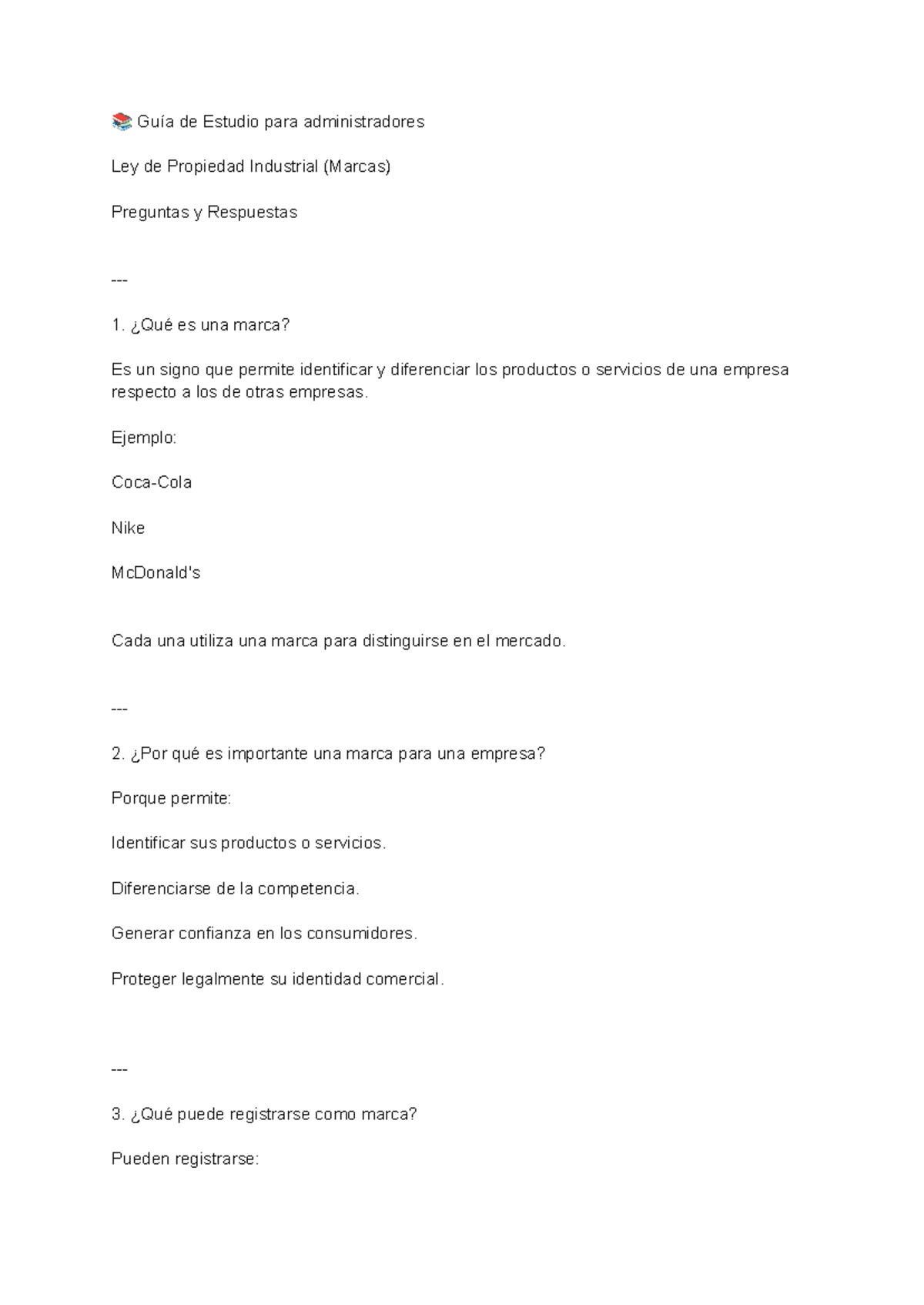 Guía de Estudio: Ley de Propiedad Industrial (Marcas) y su Registro ...