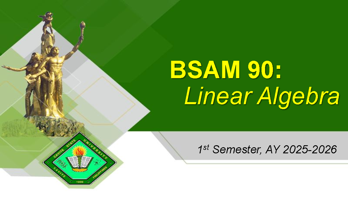 BSAM 90: Linear Algebra - Chapter 1 Overview and Concepts - Studocu