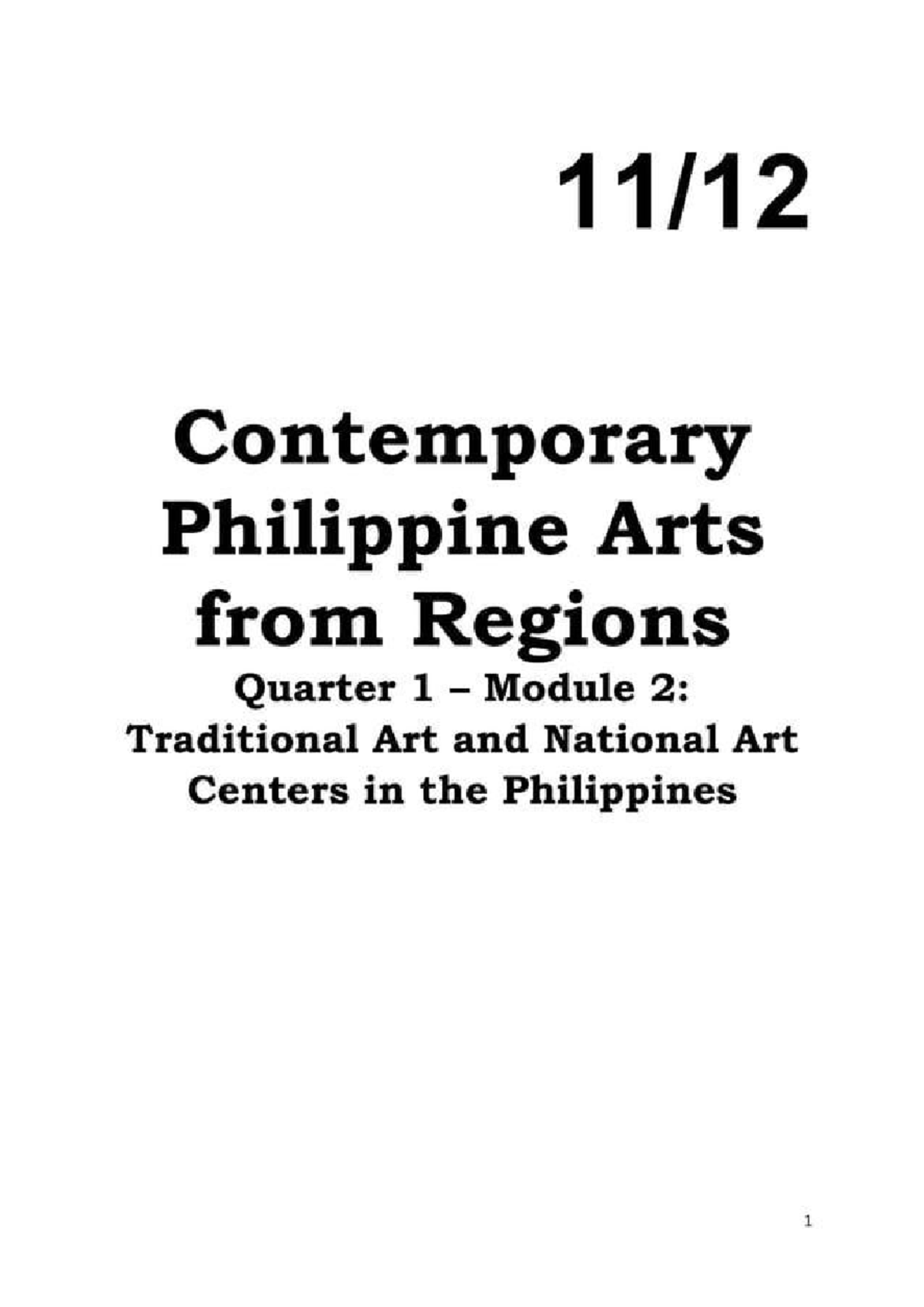 Contemporary Philippine Arts from Regions: Module 2 on Traditional Art ...