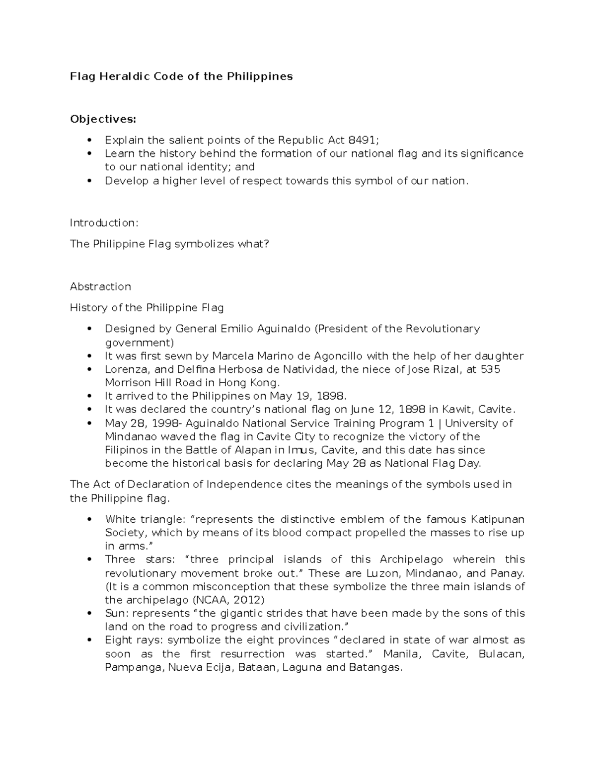 Flag Heraldic Code of the Philippines - Flag Heraldic Code of the ...