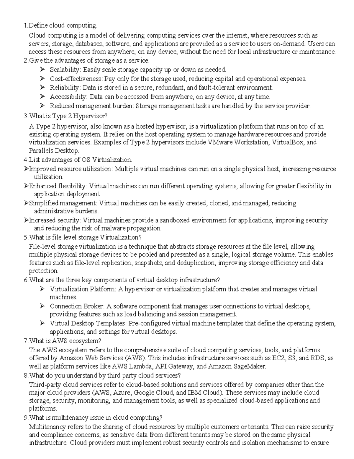 Ccs354 questio bank - 1 cloud computing. Cloud computing is a model of ...
