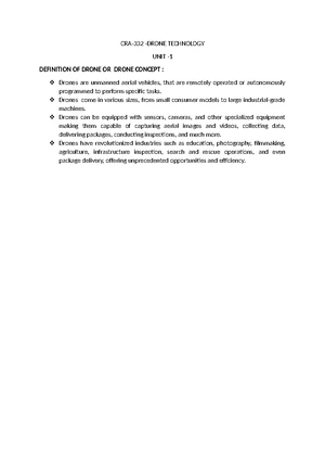 Notes OD Lesson- Drone Technologies - UNIT 1 - INTRODUCTION TO DRONE ...
