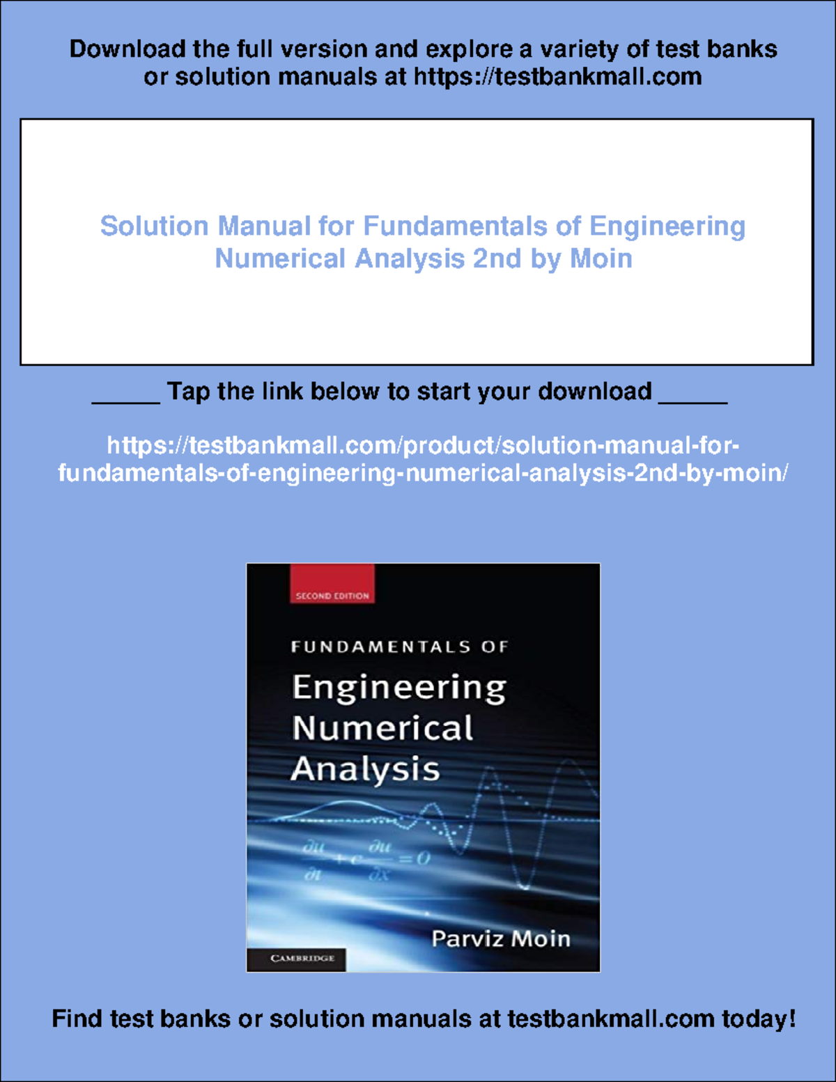17412 - Solution manual for fundamentals of engineering numerical ...