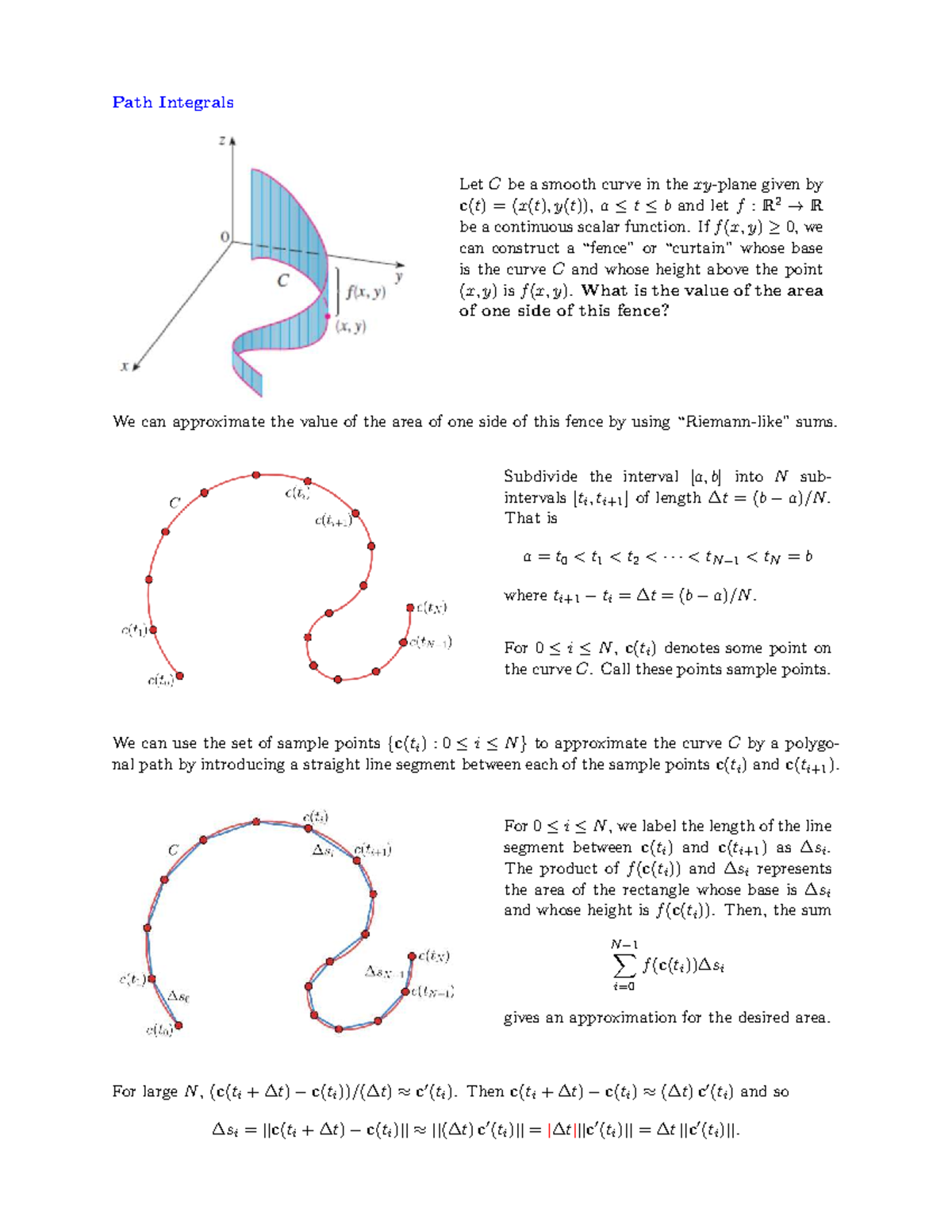 Line Integrals and Path Integrals in Vector Fields: Definitions and Examples - Studocu