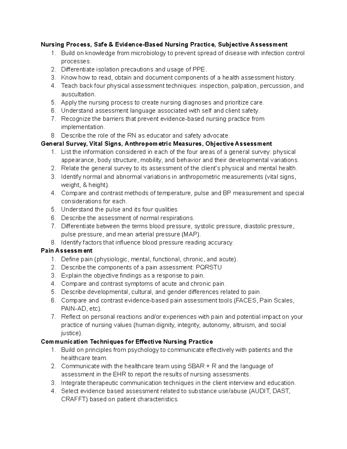 NRS 101: Nursing Process, Assessment Techniques & Patient Communication ...