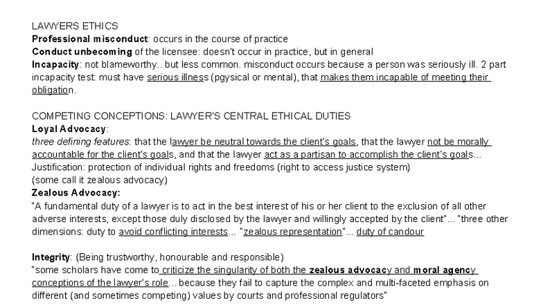LAW 501: Professional Responsibility and Ethical Duties of Lawyers ...