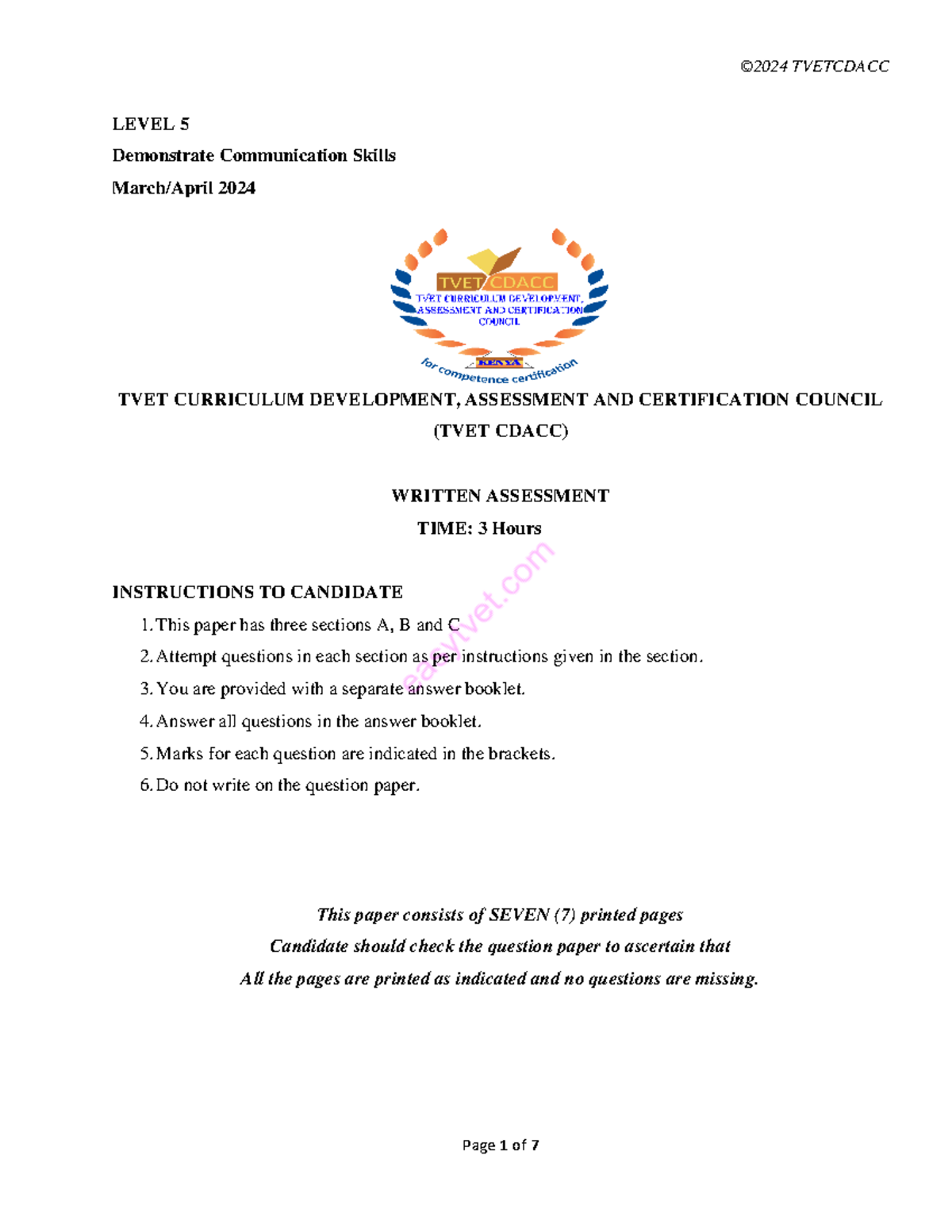 2024 Comm Skills - Comprehensive Study Notes for Level 5 Exam - Studocu