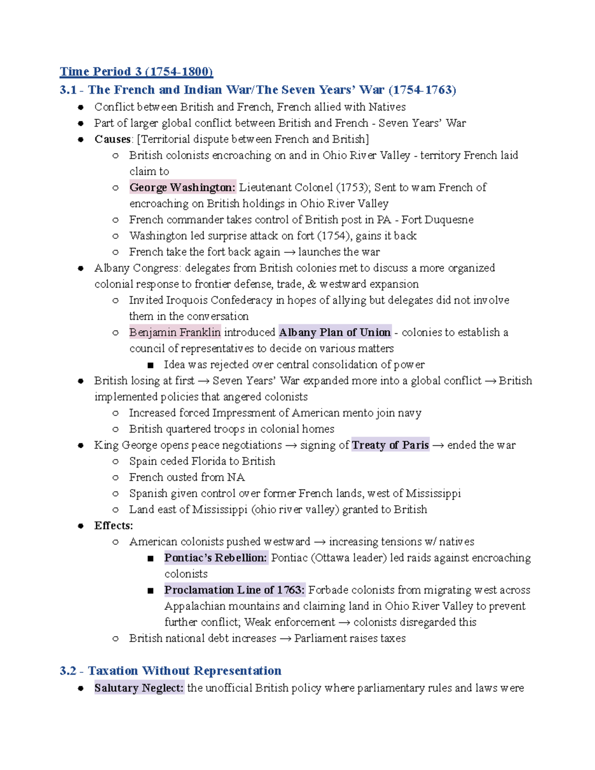 APUSH Time Period 3: The French and Indian War to the Constitution ...
