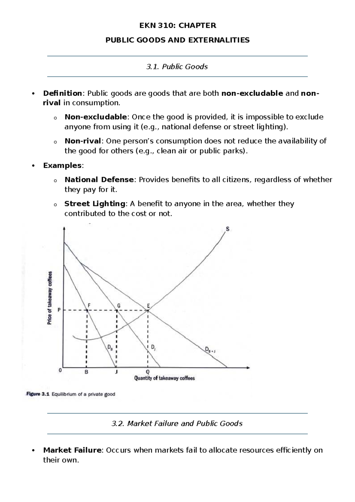 EKN 310: CHAPTER 3 - PUBLIC GOODS AND EXTERNALITIES SUMMARY - Studocu