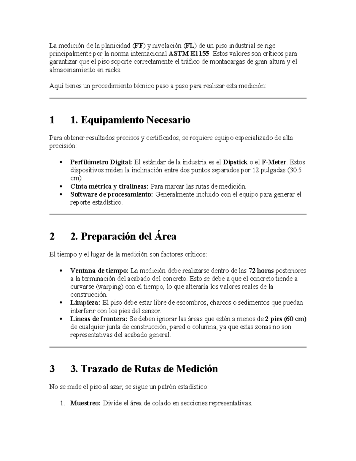 Medición de Planicidad (FF) y Nivelación (FL) de Pisos Industriales ...