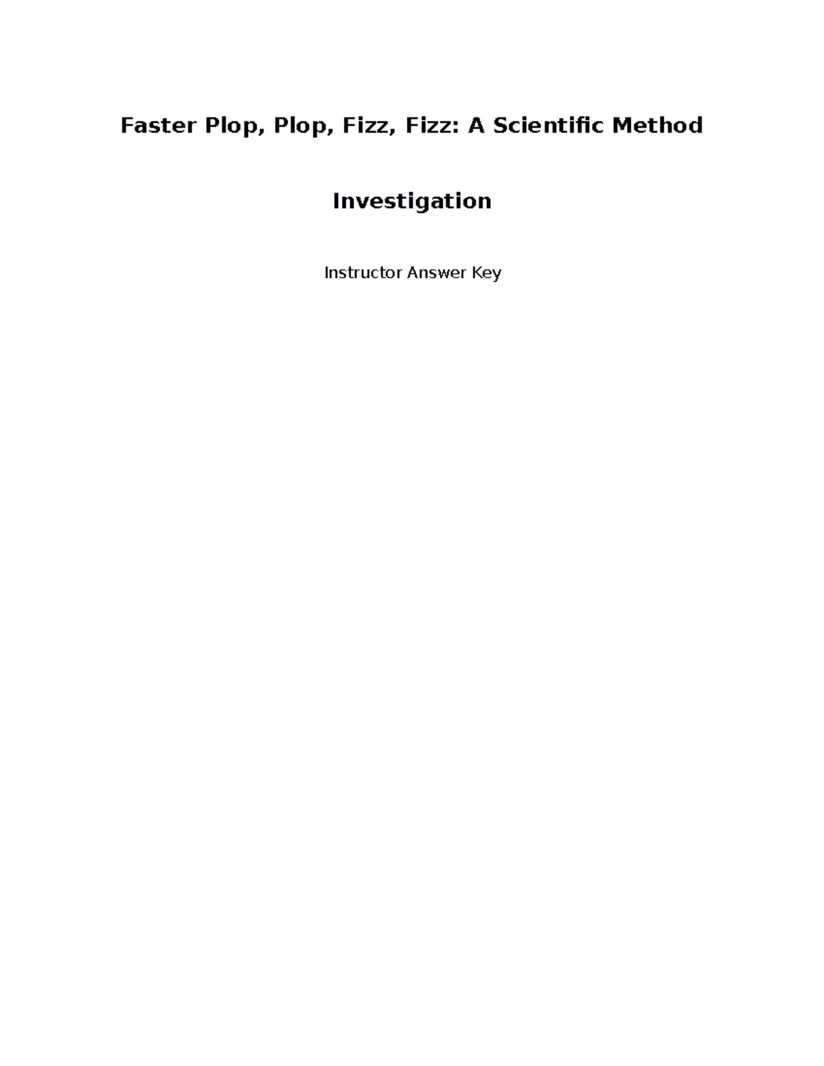 Scientific Method: Investigation and Answer Key for Activities - Studocu