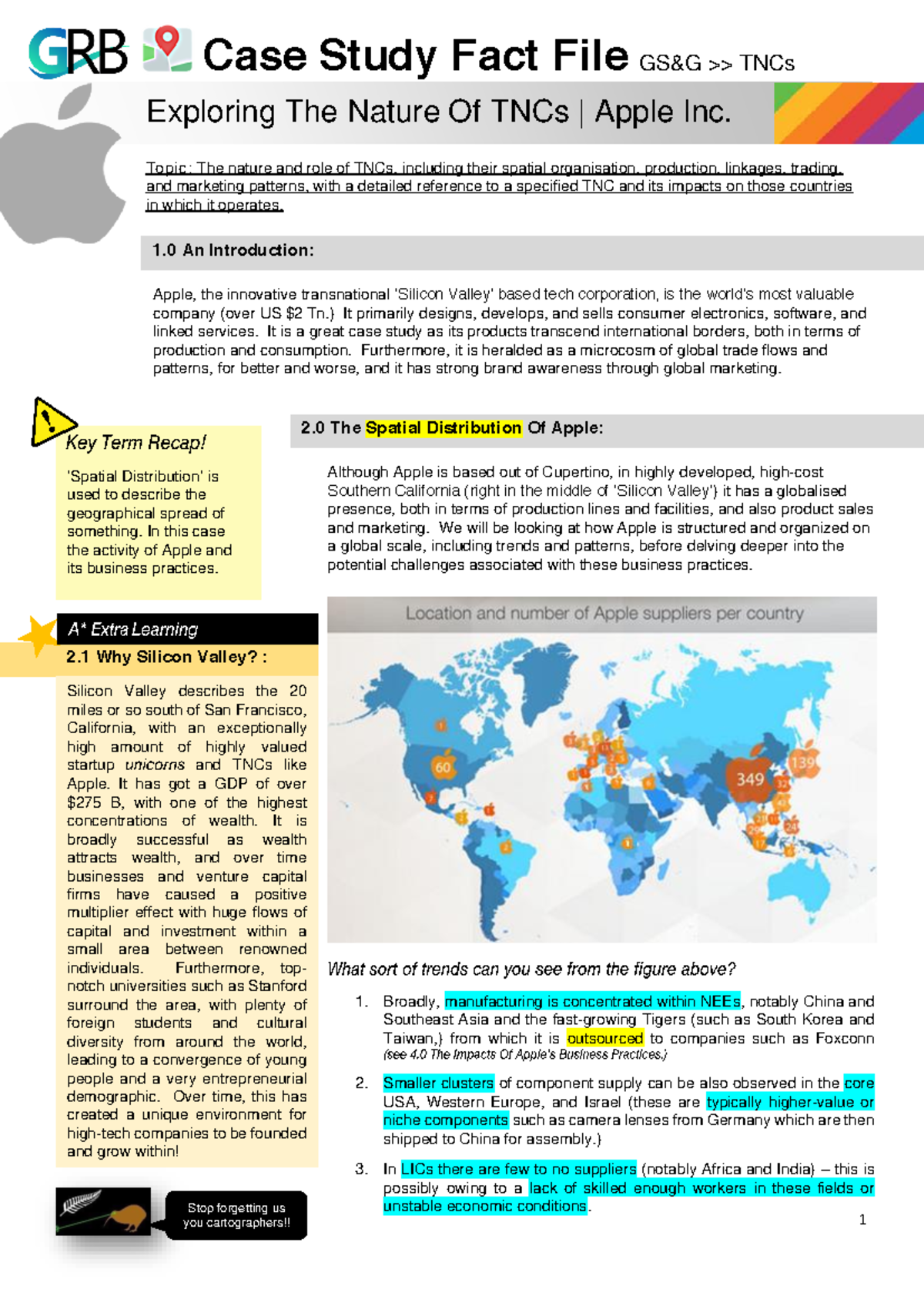 Apple Case Study: Examining TNCs and Global Trade Dynamics - Studocu