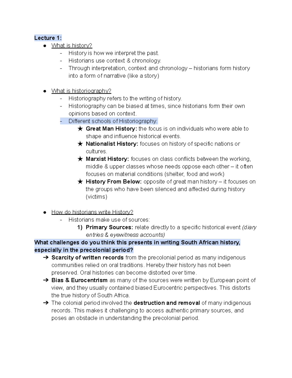 History (Lectures 1-9): Understanding Precolonial & Colonial Narratives ...