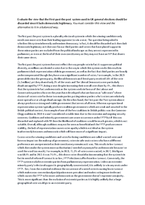 Electoral System Notes: FPTP, STV, and AMS Explained (POL101) - Studocu