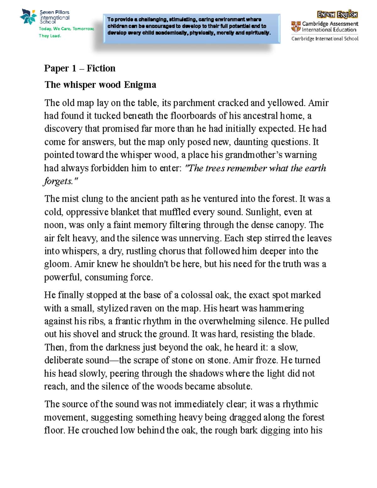 Fiction Analysis & Writing Tasks: Paper 1 Review Pack 2 - Studocu