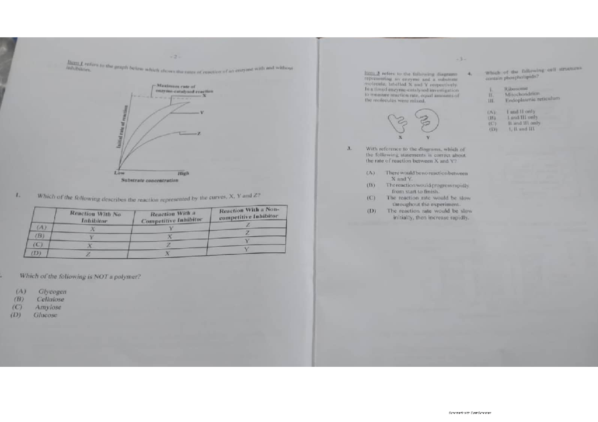 BIO UNIT 1 P1 2023 - CAPE Biology Unit 1 P1 Past Paper Review - Studocu