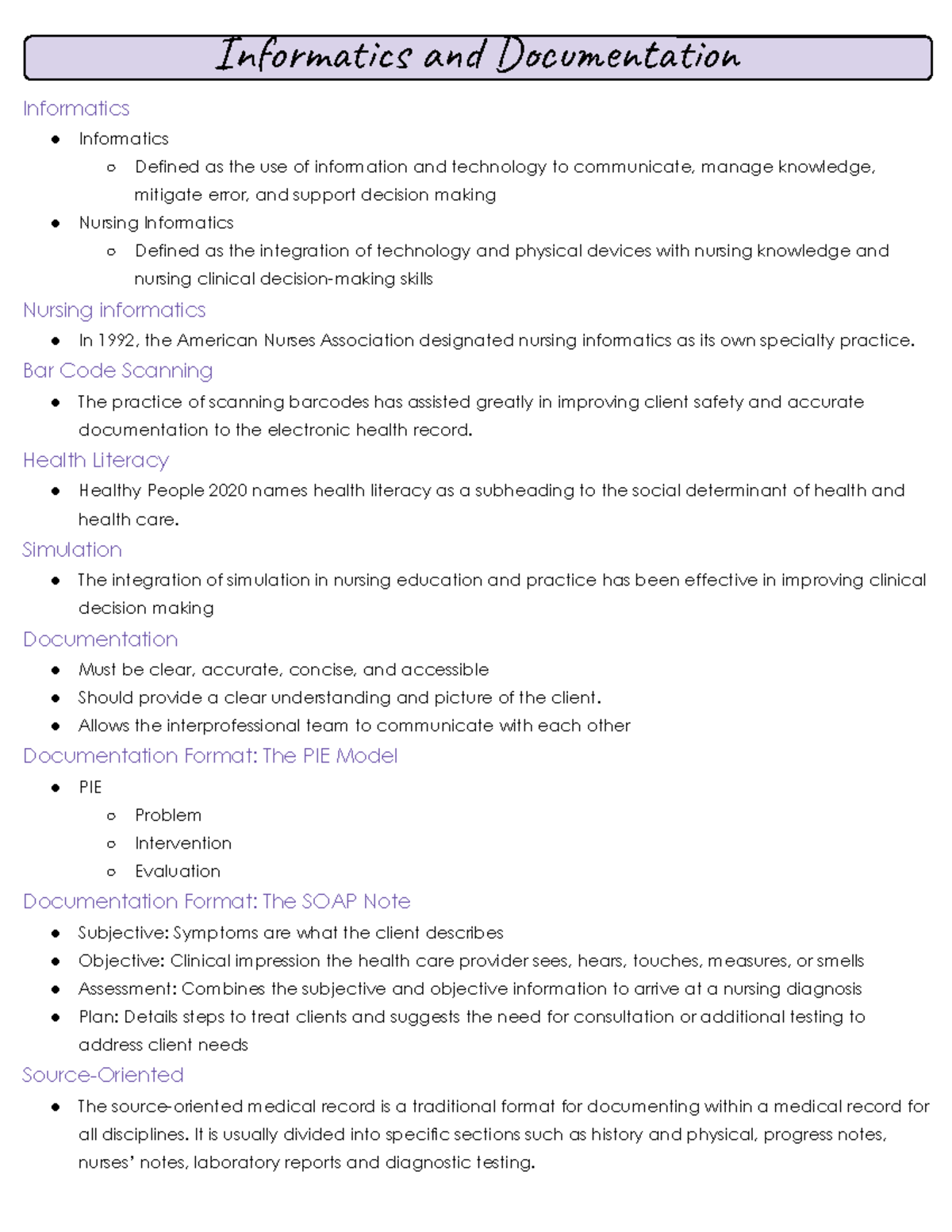 Nursing Informatics: Documentation Practices and Effective Strategies ...
