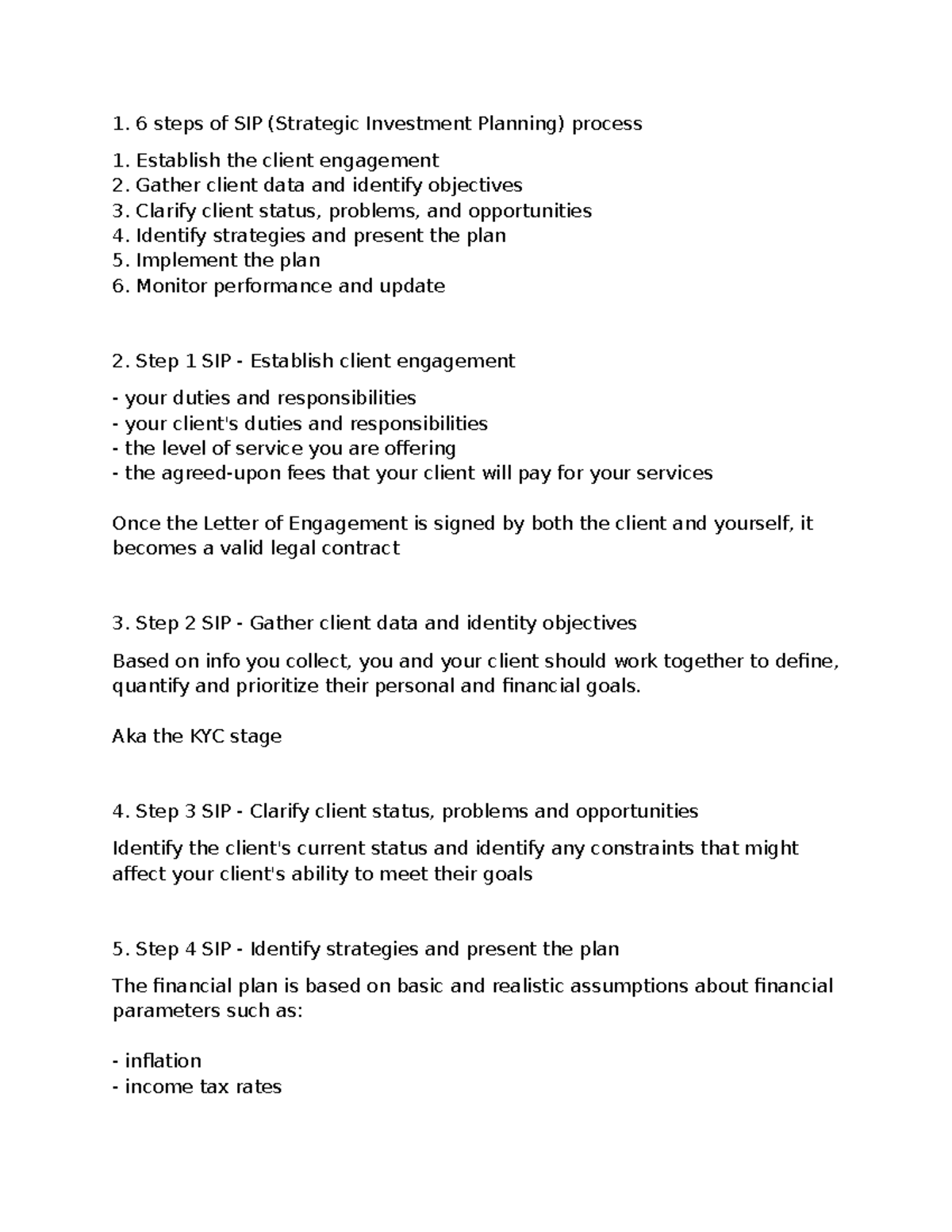 Unit 3 - Strategic Investment Planning (SIP) Process Overview - Studocu