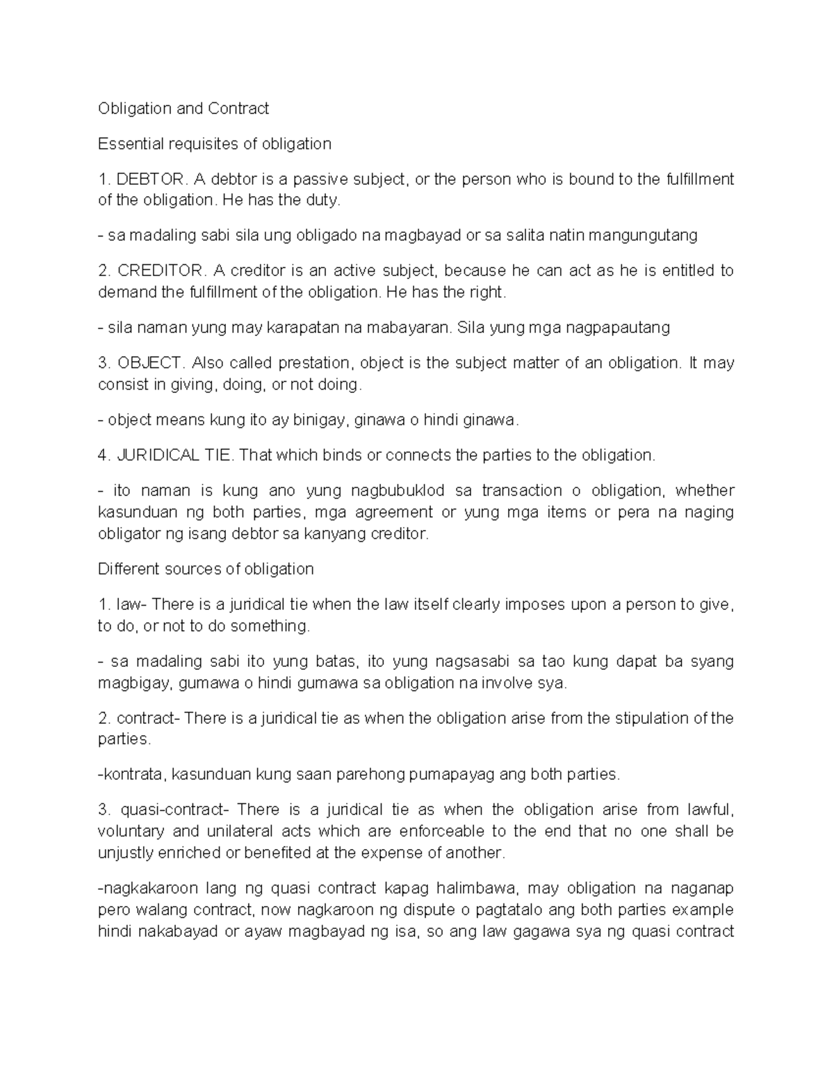 Obligation and Contract - Obligation and Contract Essential requisites ...