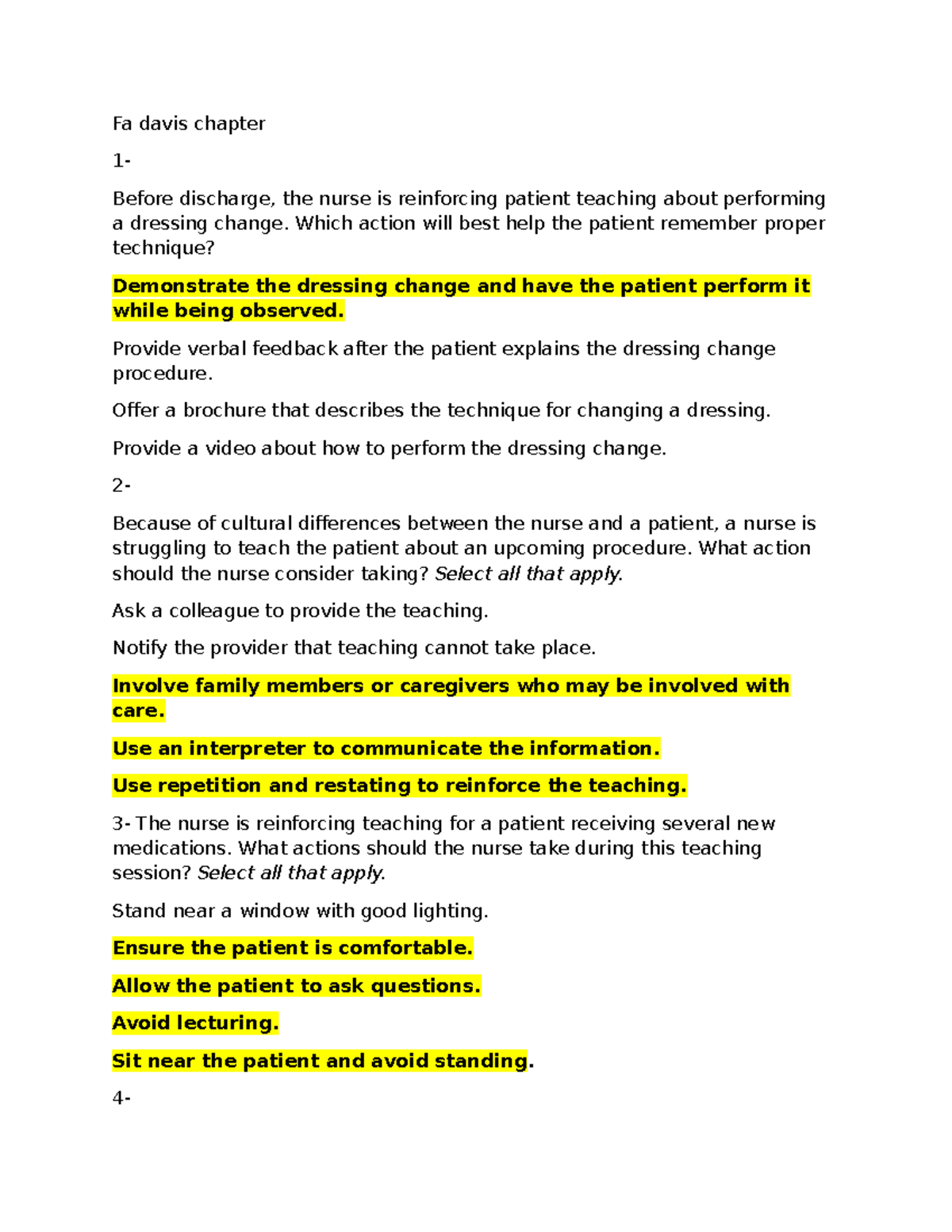 FA Davis Chapter 1: Patient Teaching Strategies and Learning Factors ...
