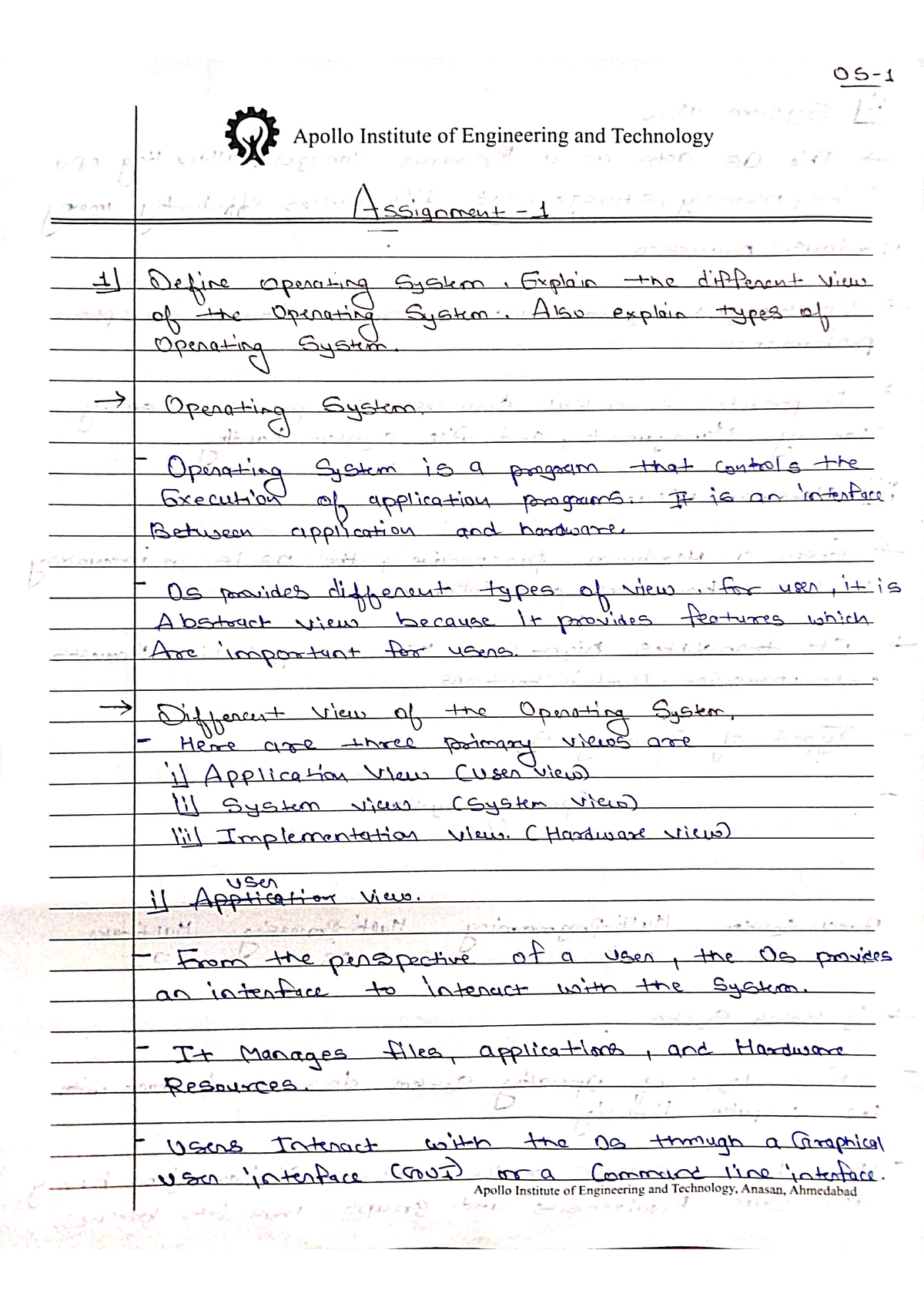 OS Assignment 1: Exploring Operating System Views and Types - Studocu