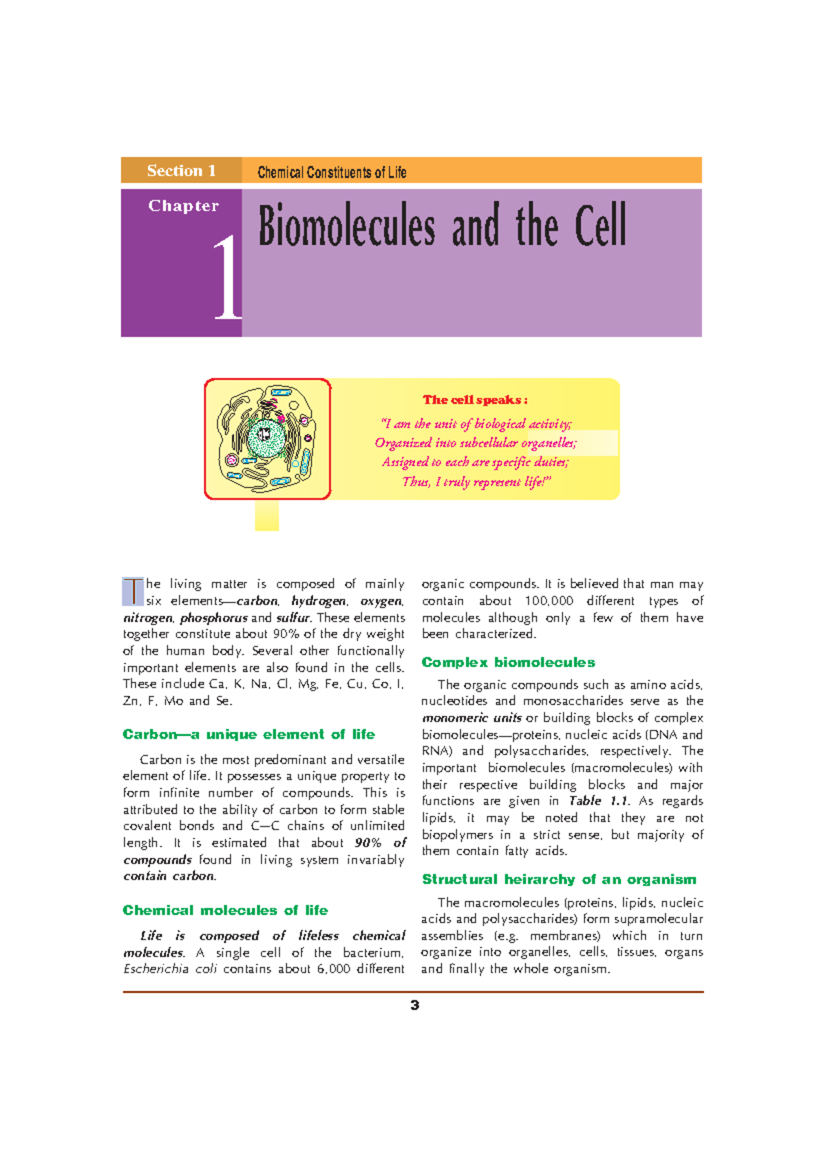 Biochemistry 101: Chapter 1 - Chemical Constituents of Life - Studocu