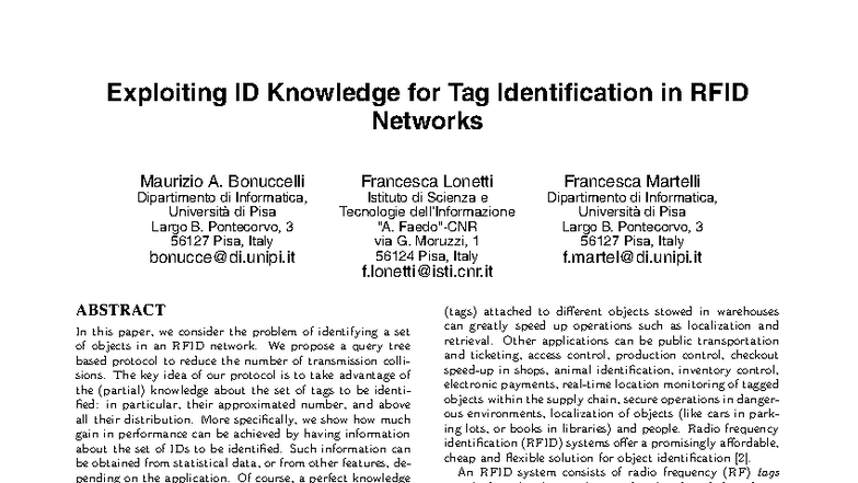 2007 - Exploiting ID Knowledge for Tag Identification in RFID Networks ...