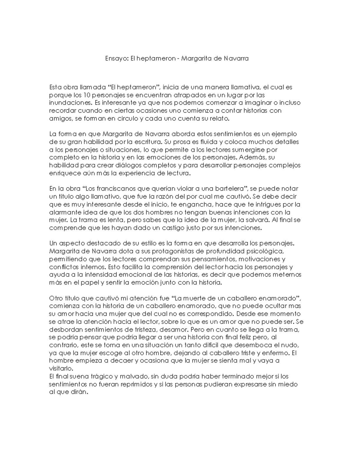 Análisis y Reflexiones sobre "El Heptameron" de Margarita de Navarra ...