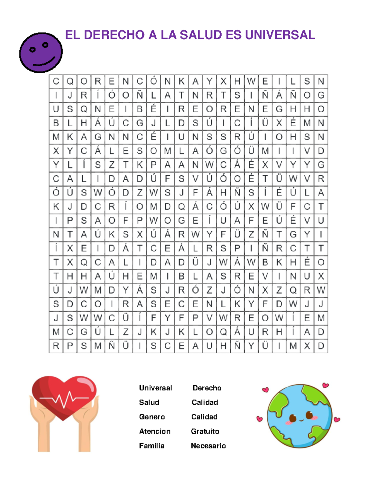 SOPA DE Letra Derecho A LA Salud Universal - Ingeniería Ambiental - EL ...