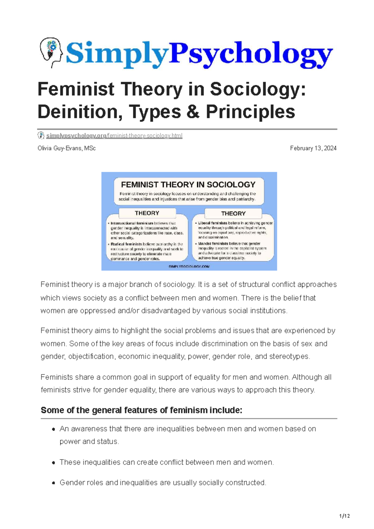 Feminist Theory in Sociology: Definitions, Types & Principles (GEND 101 ...