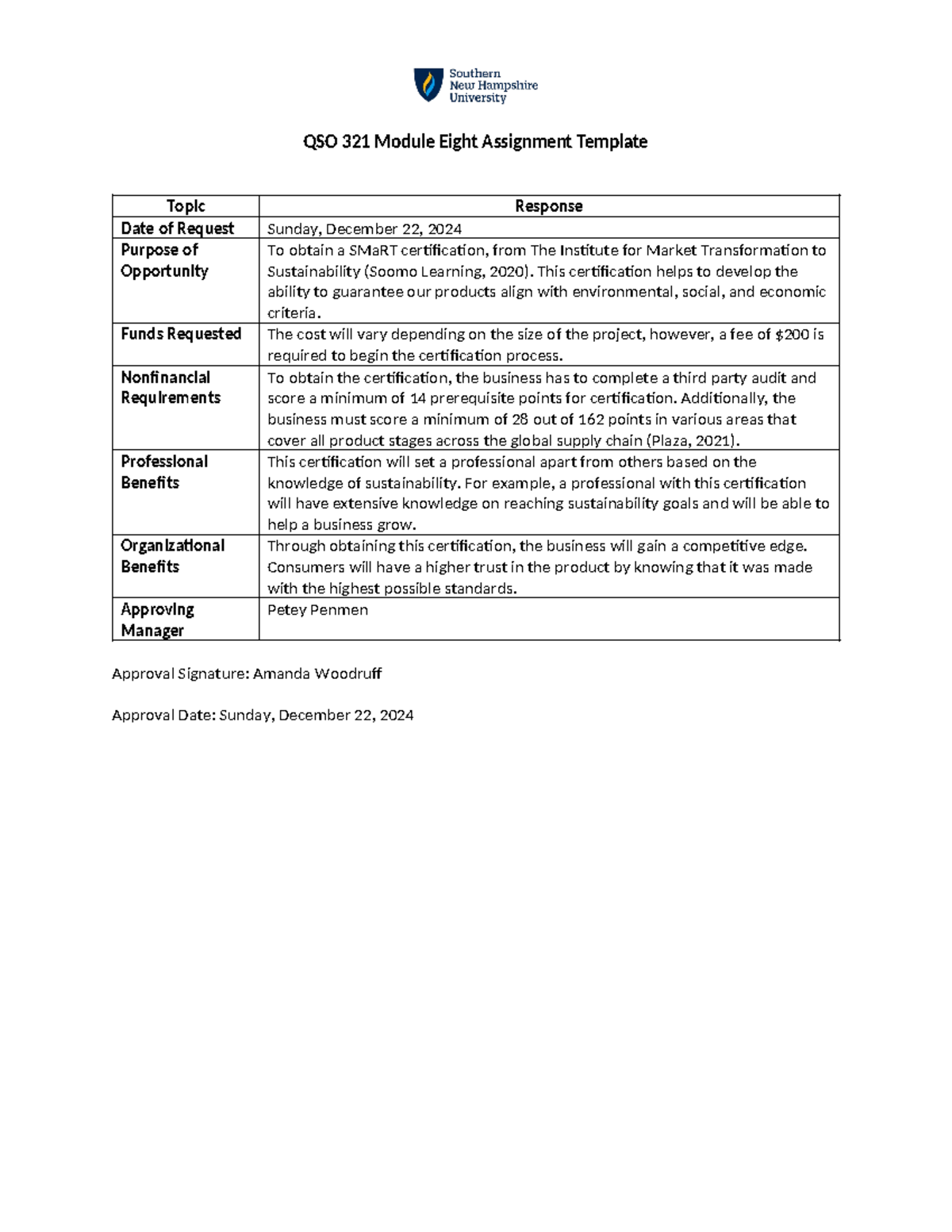 QSO 321 Module Eight Assignment - This certification helps to develop ...