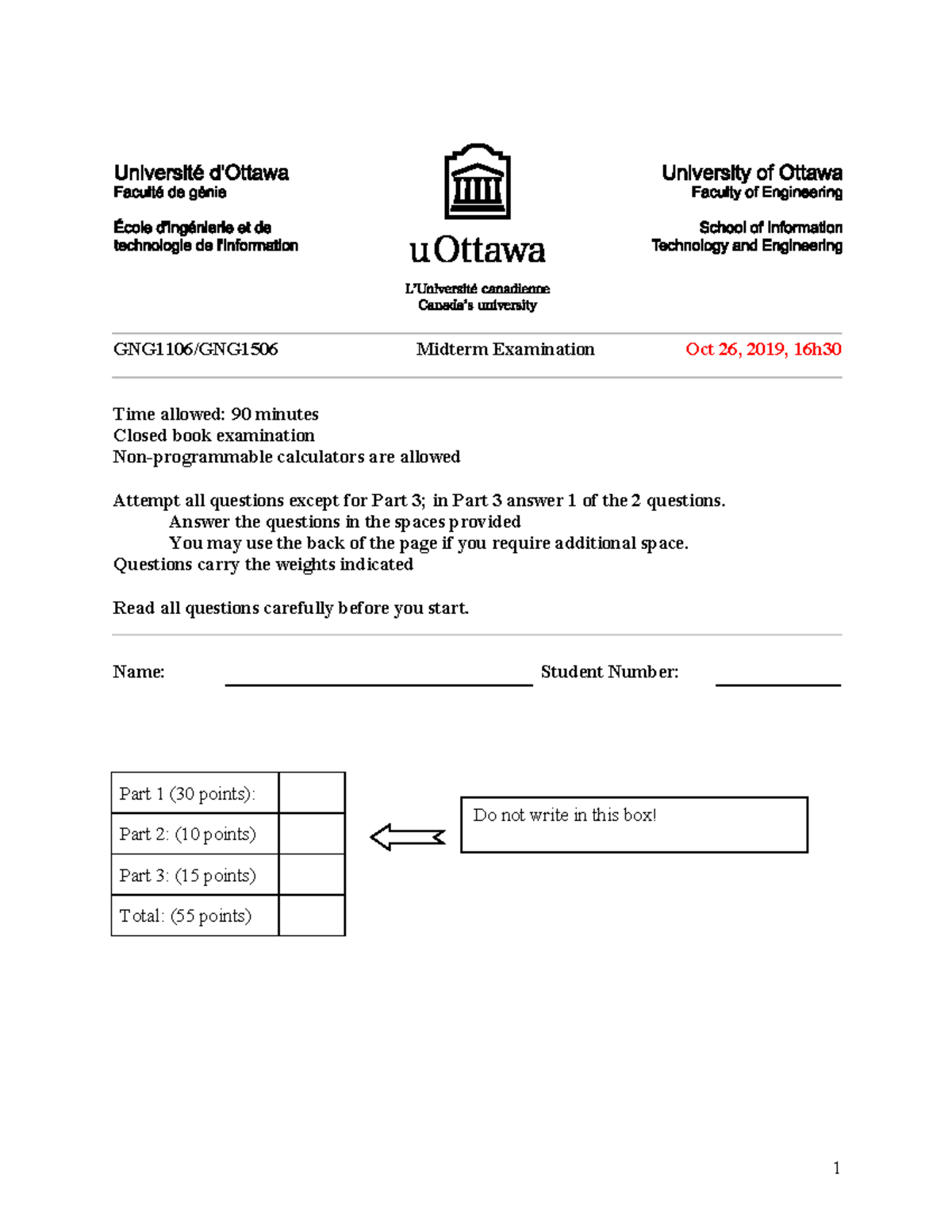 GNG1106 Midterm Exam Guide - Key Concepts & Practice Questions - Studocu