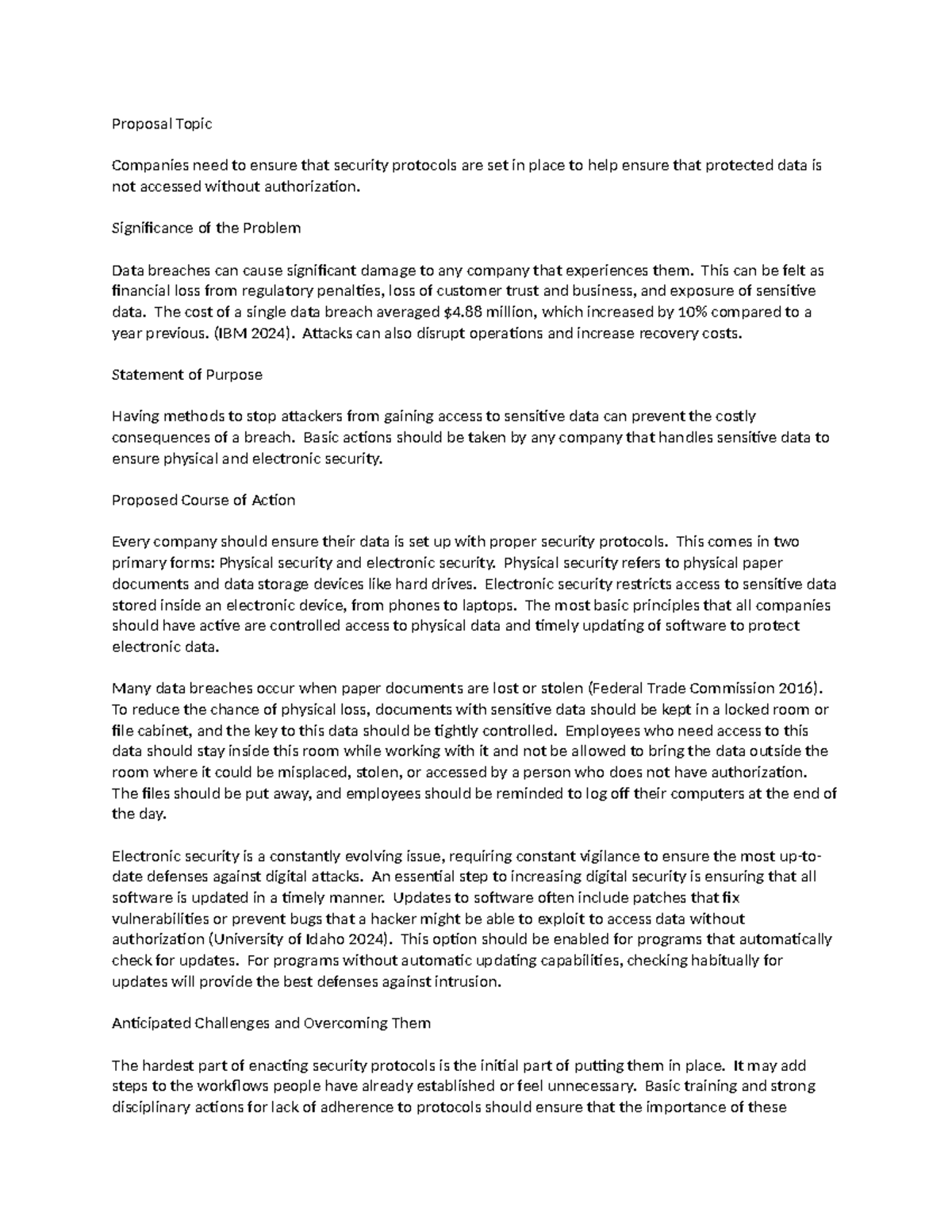 WGU D269 Composition 3 - Proposal for Enhanced Data Security Protocols ...