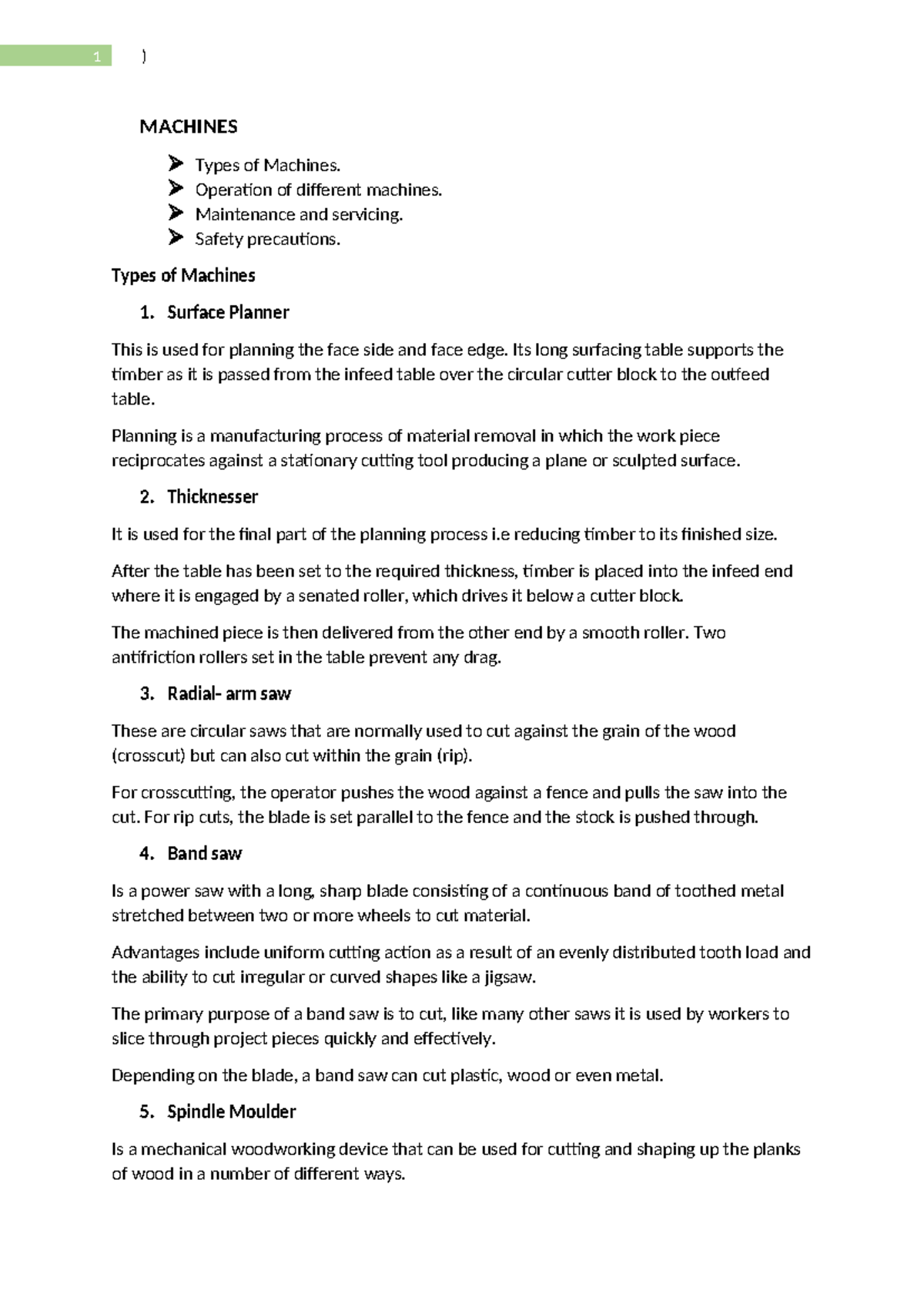 Topic 11: Introduction to Workshop Practices & Machine Types - Studocu