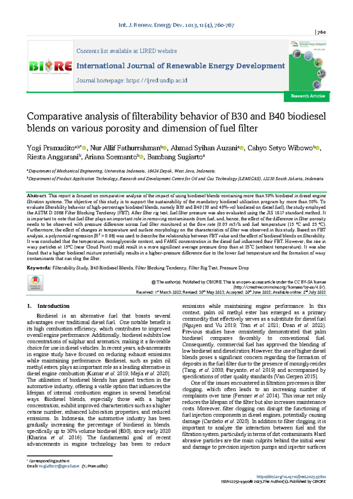 Comparative Study on FBT of B30 and B40 Biodiesel Blends - Studocu