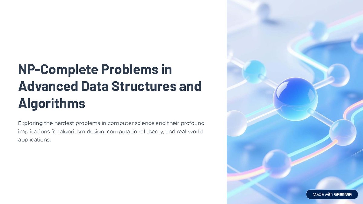 NP-Complete Problems: Insights in Advanced Data Structures & Algorithms - Studocu