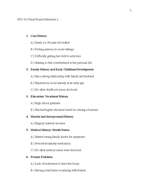 PSY 211 Project One Template - PSY 211 Project One Template Use this ...