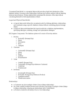 [Solved] Imagine you are tasked with designing a database system for a - CS 2203 - Databases 1 ...