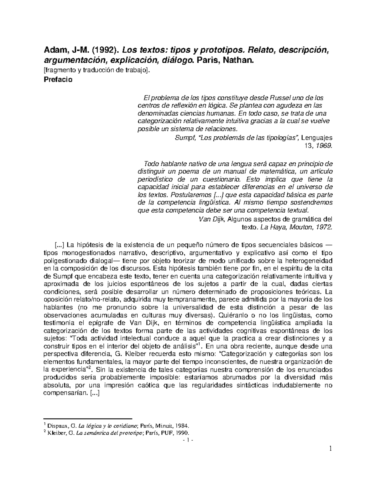 Notas del capítulo sobre tipología textual y estructuras discursivas ...