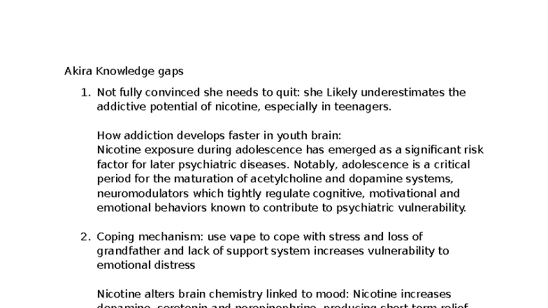 Akira: Understanding Vaping's Impact on Teen Mental Health - Studocu
