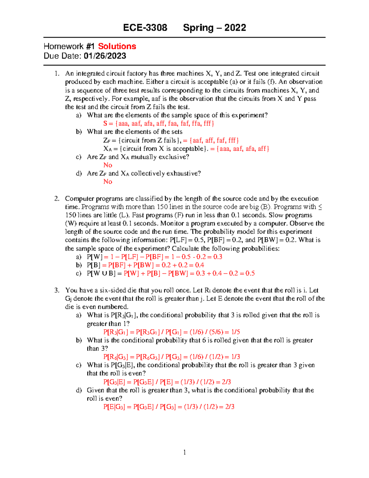 ECE3308 Spring 2023 Homework #1 Detailed Solutions and Analysis - Studocu