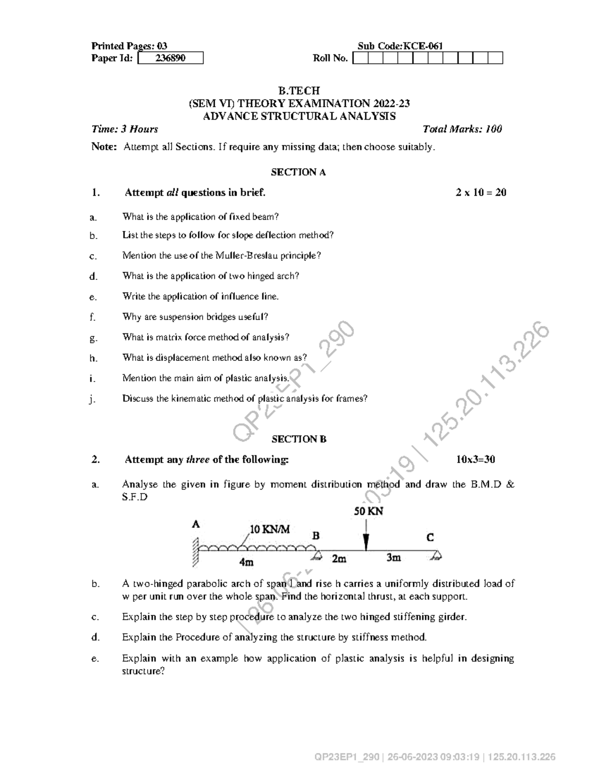 Advance Structural Analysis KCE 061 - Theory Exam Notes - Studocu