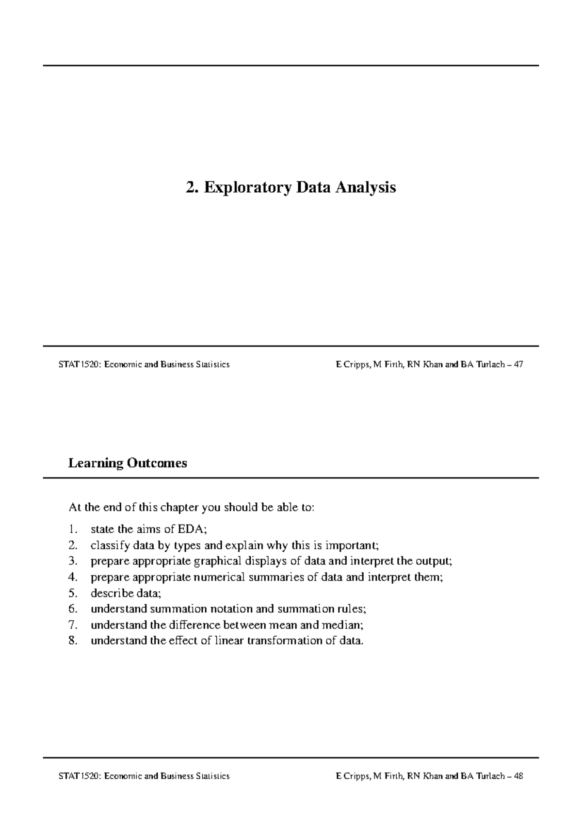 2 - Exploratory Data Analysis - 2. Exploratory Data Analysis STAT1520 ...