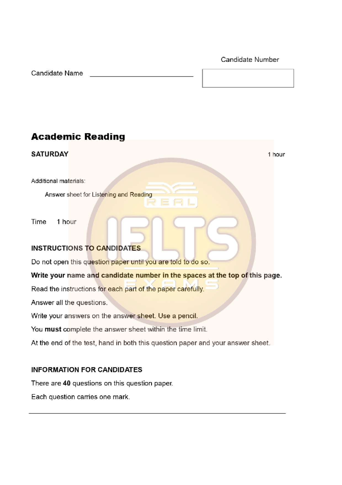 Reading Test 1 - IELTS Practice Paper (Volume 3) - Studocu