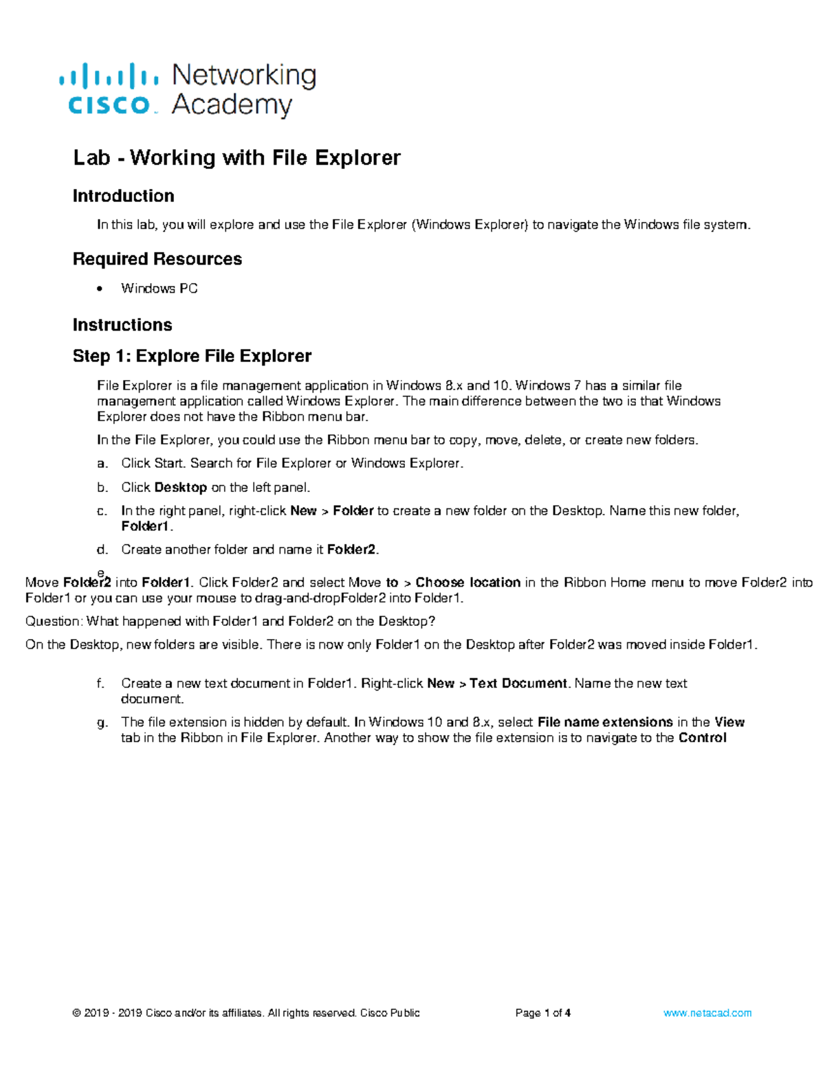 11.1.4.11 Lab - Mastering File Explorer Navigation in Windows - Studocu