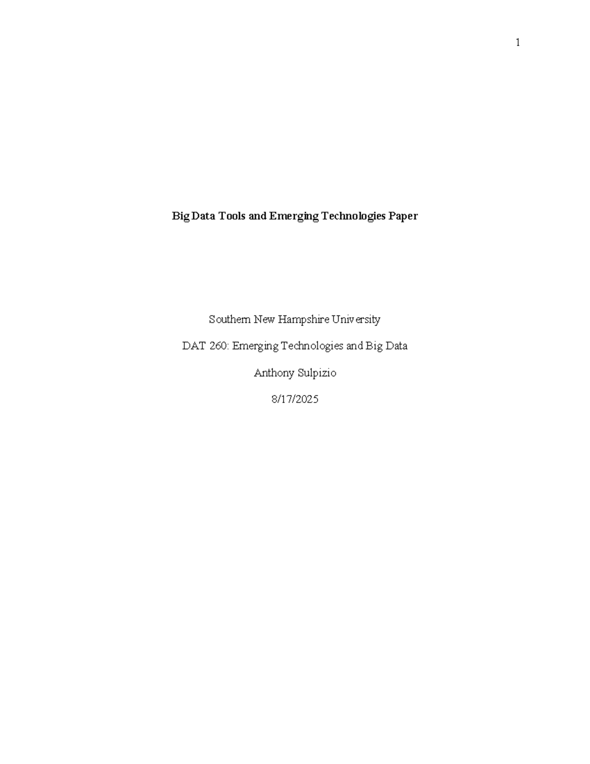 DAT 260: Big Data Tools & IoT Impact on Modern Tech - Studocu
