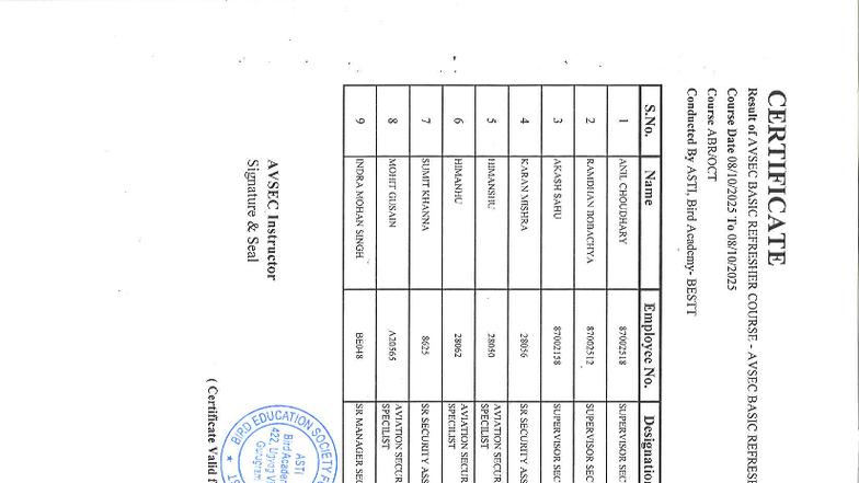 AVSEC BASIC REFRESHER COURSE CERTIFICATE 6-8 OCT 2025 - Studocu